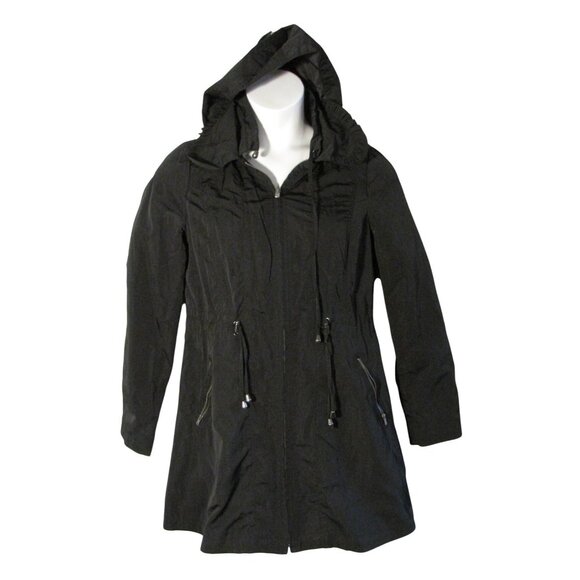 Black Rivet | Jackets & Coats | Black Rivet M Black Zip Front Hooded ...